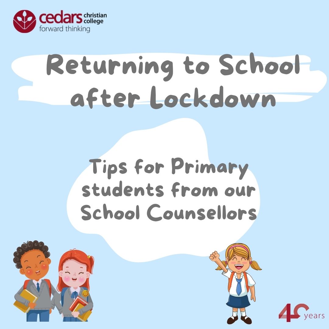 Tips for Returning to School for Primary Students - Cedars Christian ...